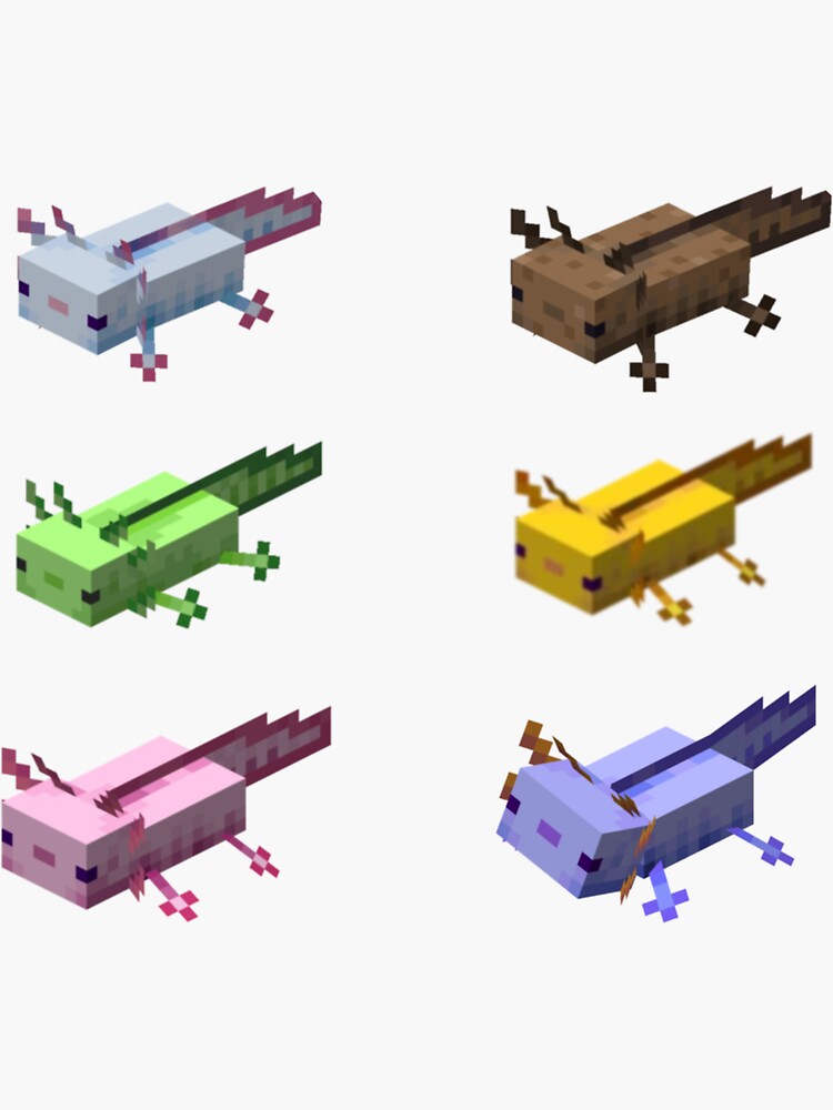 "minecraft axolotls pack " Sticker for Sale by GeovaGoodwin | Redbubble