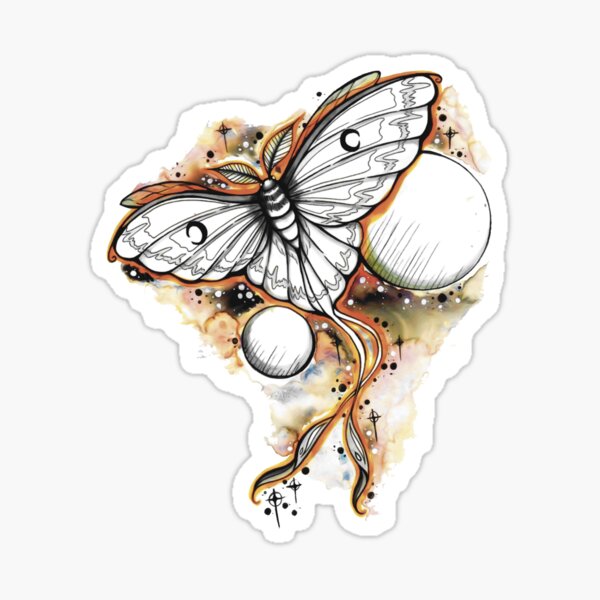 "Galaxy Moth / Space Moth" Sticker for Sale by IgnisPectusArt | Redbubble