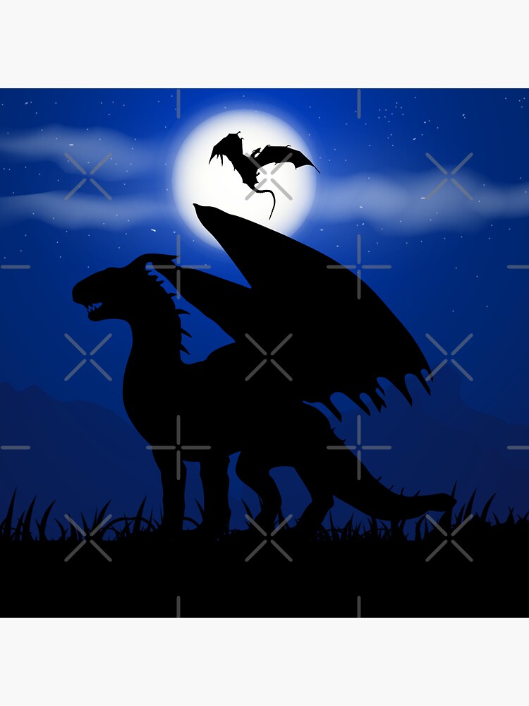 "Moonlight Dragons" Sticker for Sale by ArtfulDragon | Redbubble