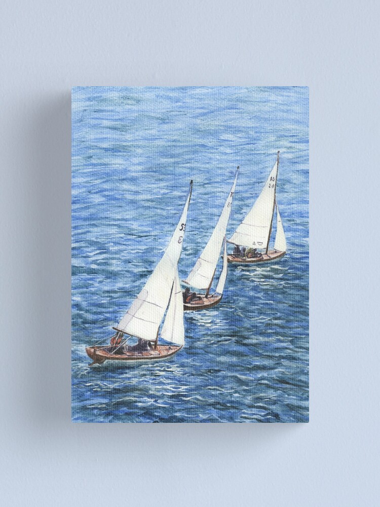 "Three Seabird half rater sail boats heading out in a race at Trearddur ...