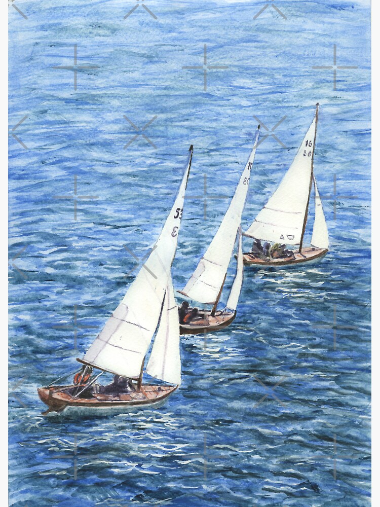 "Three Seabird half rater sail boats heading out in a race at Trearddur ...