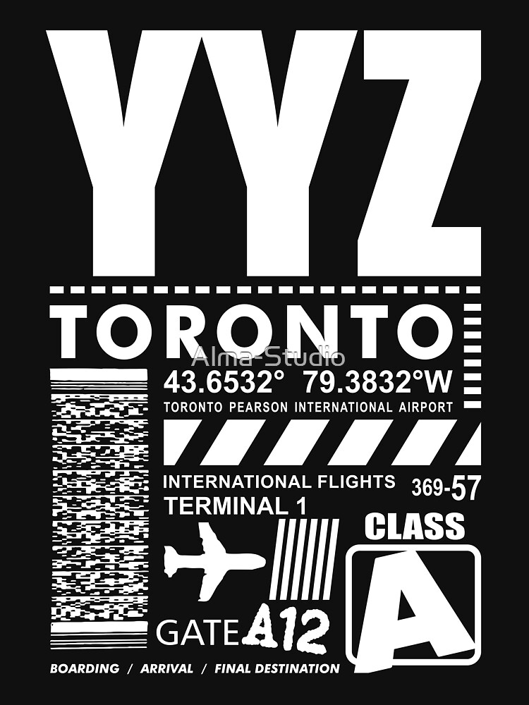 "Toronto Pearson International Airport YYZ" T-shirt for Sale by Alma ...