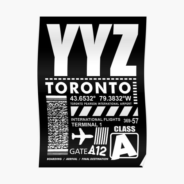 "Toronto Pearson International Airport YYZ" Poster for Sale by Alma ...