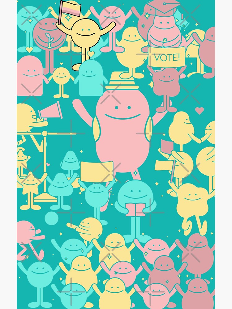 "Cartoon Community Blue Pink" Sticker for Sale by Designs-io | Redbubble