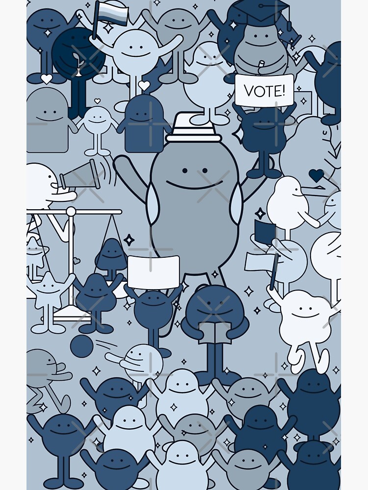 "Cartoon Community Aesthetic Blue" Sticker for Sale by Designs-io ...