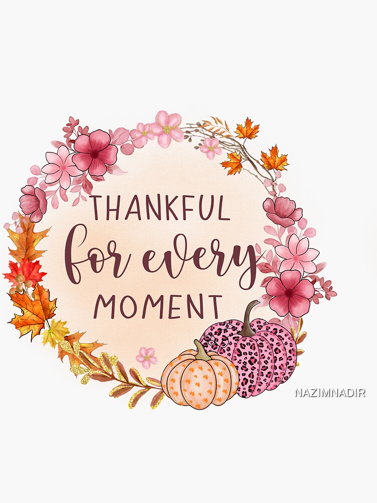 Pegatina «Thankful_For_Every_Moment ,Fantasma de calabaza de otoño ...
