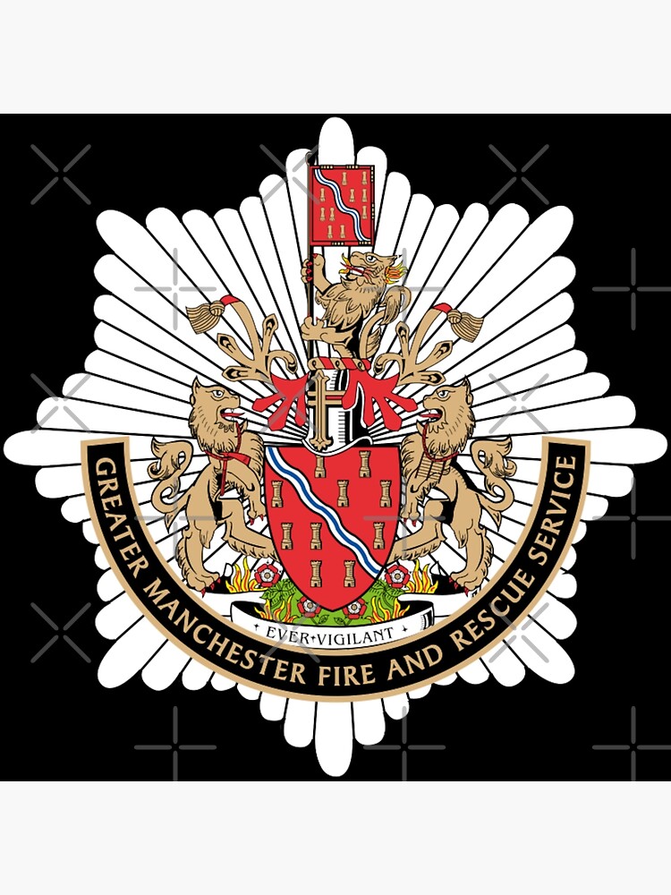"Badge of Greater Manchester Fire and Rescue Service" Poster for Sale ...
