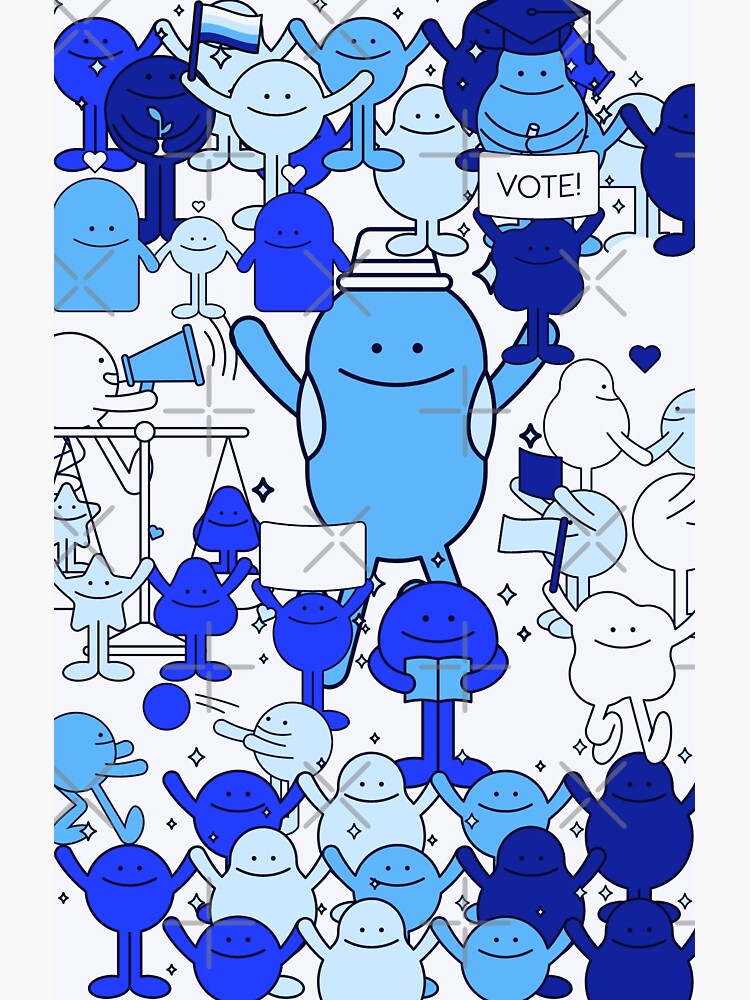 "Cartoon Community Cool Blue" Sticker for Sale by Designs-io | Redbubble