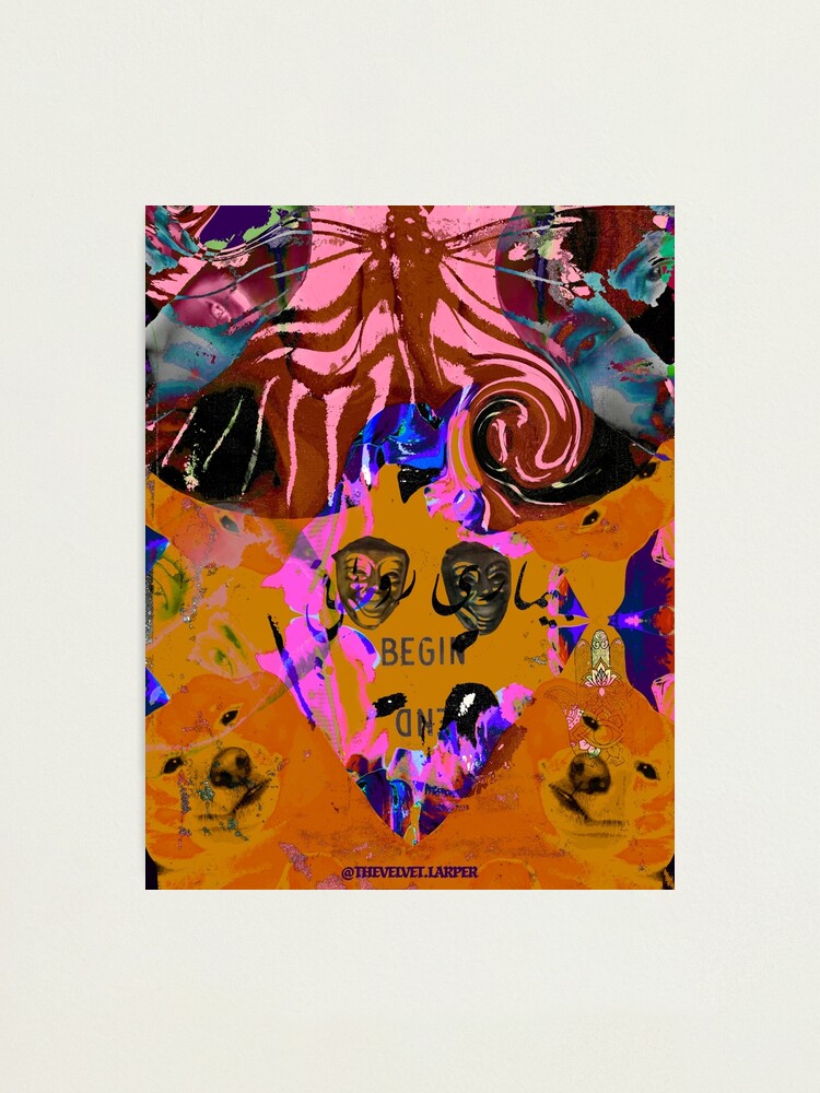 "Trippy Psychedelic Shiba Inu Cheems Carnival Core" Photographic Print ...