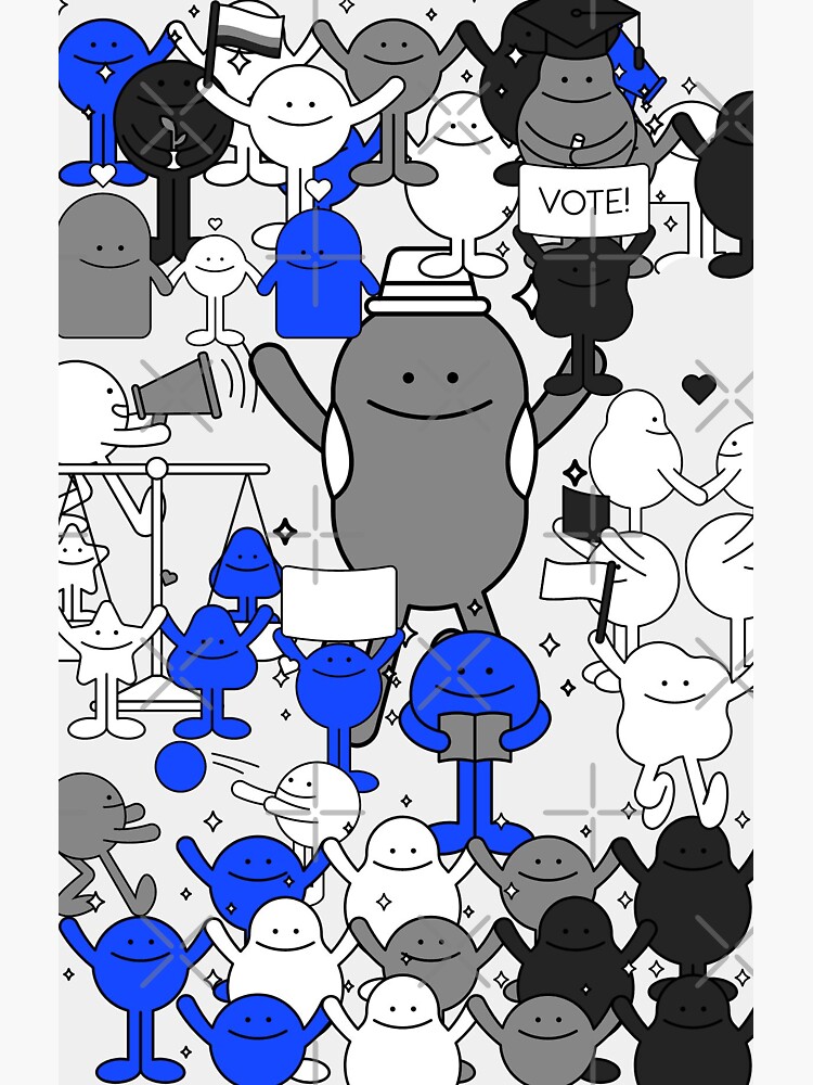 "Cartoon Community Grey Blue Bright" Sticker for Sale by Designs-io ...