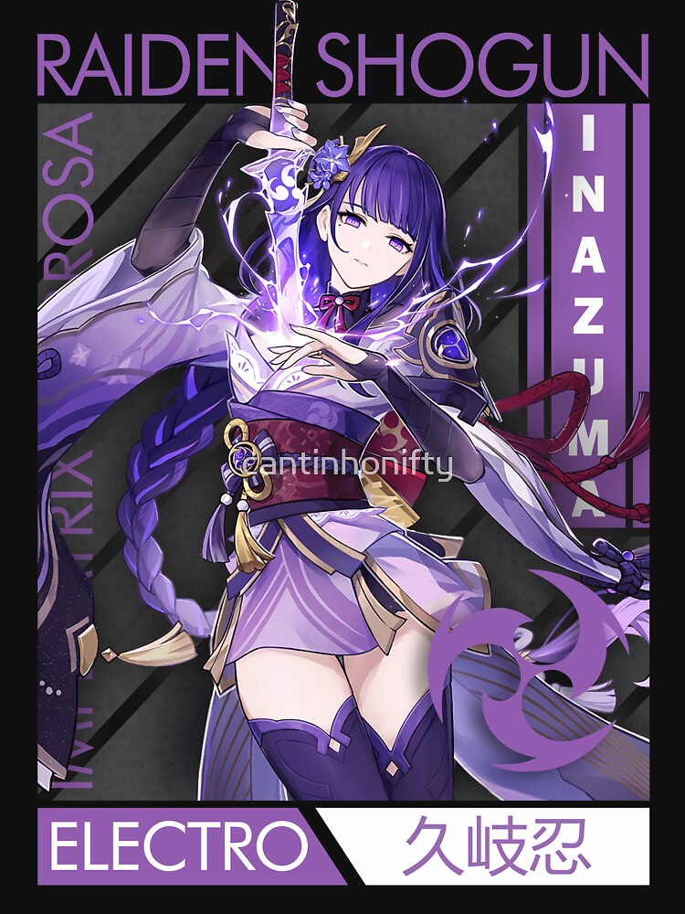 "Raiden Shogun - Genshin Impact" T-shirt for Sale by cantinhonifty ...