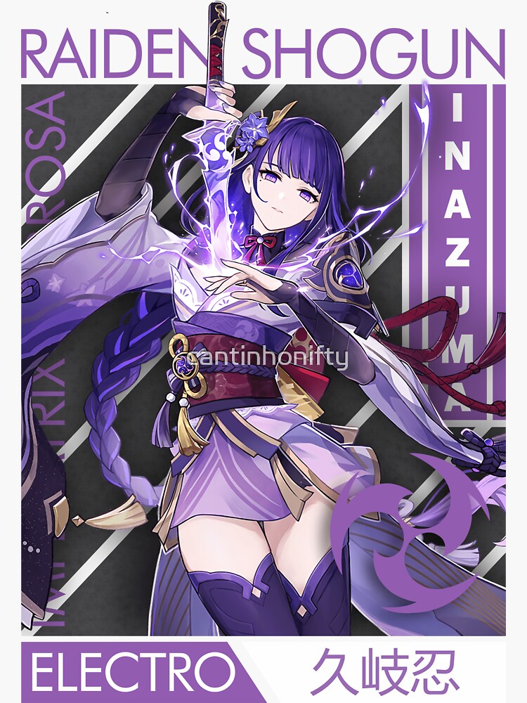 "Raiden Shogun - Genshin Impact" Sticker for Sale by cantinhonifty ...