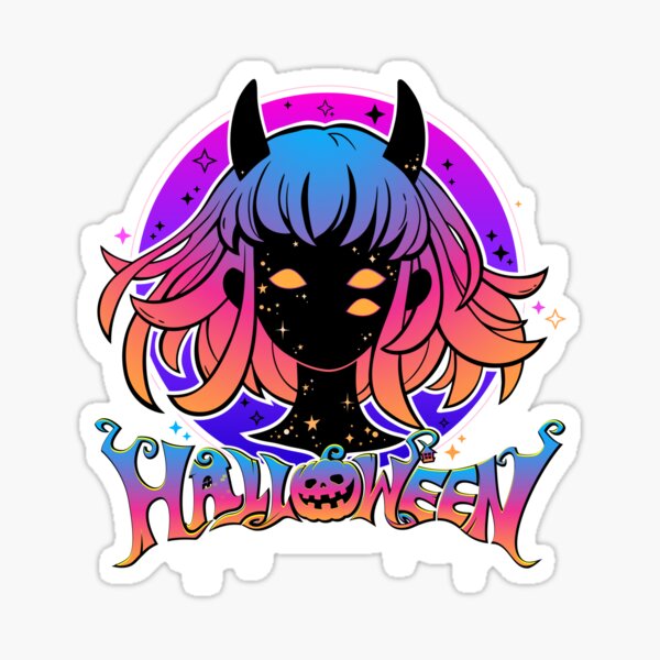 "Demon Girl | Halloween" Sticker for Sale by byCreatura | Redbubble