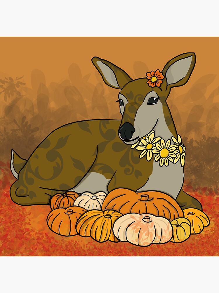 "Thanksgiving Doe " Sticker for Sale by Redtailedbailys | Redbubble