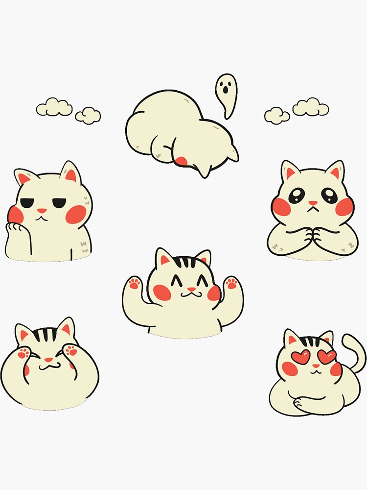 "chubby cat emotes" Sticker for Sale by hedoniism-shop | Redbubble