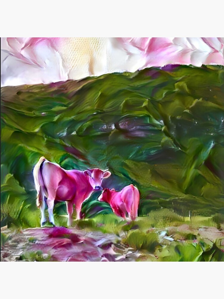 "Acrylic Pink Cows" Poster for Sale by Aestheticlanart | Redbubble