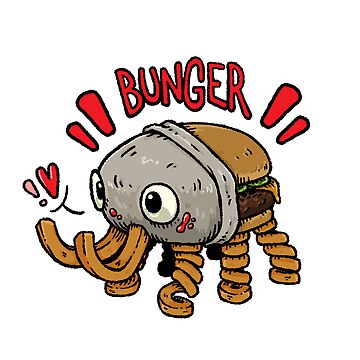 "Bunger!" Sticker for Sale by gorebage | Redbubble