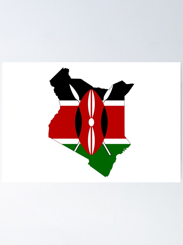 "Flag Map of Kenya" Poster for Sale by mo91 | Redbubble