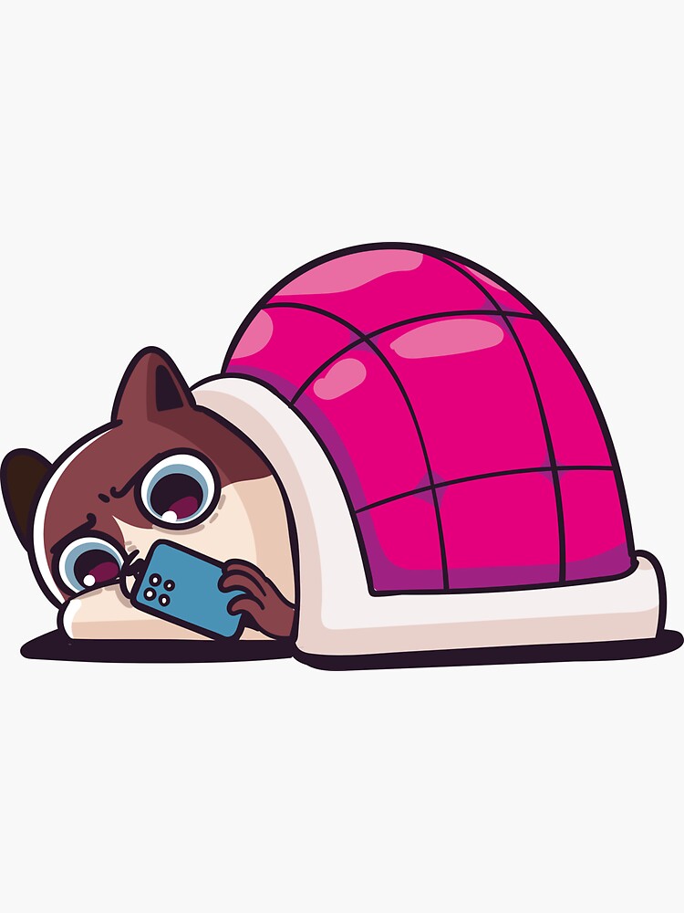 "Cat busy with daily household chores" Sticker for Sale by anwar ...