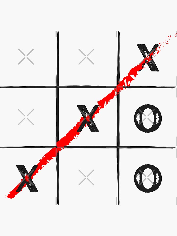 "Red Textured Tic-Tac-Toe Game" Sticker for Sale by BeautyTShirt ...