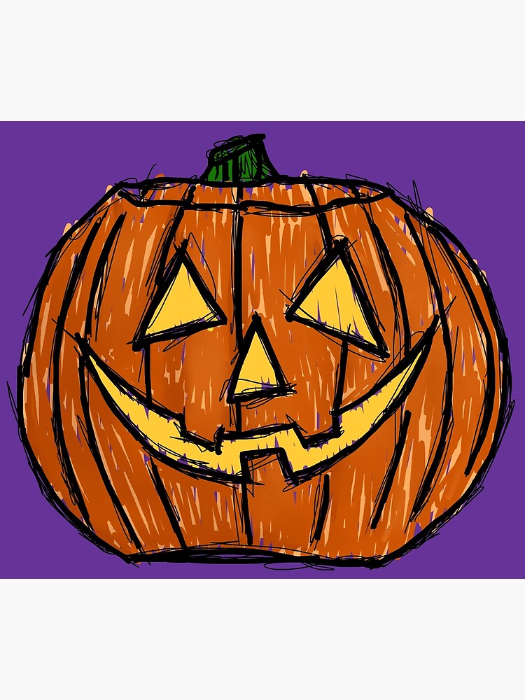 "Dark and Gritty Jack o Lantern Carved Pumpkin in Color" Canvas Print ...
