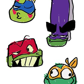 "Poorly Drawn Rise of the Teenage Mutant Ninja Turtles" Sticker for ...