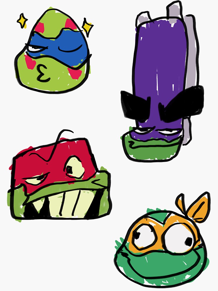 "Poorly Drawn Rise of the Teenage Mutant Ninja Turtles" Sticker for ...