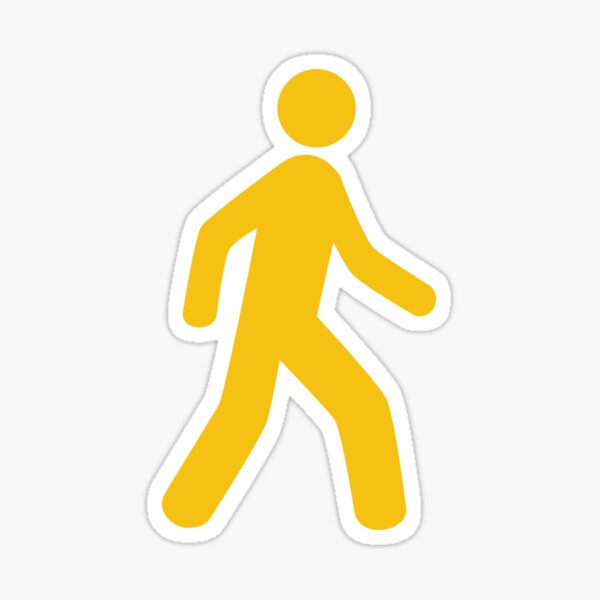 "Pedestrian Sign Yellow" Sticker for Sale by ReeCollection | Redbubble