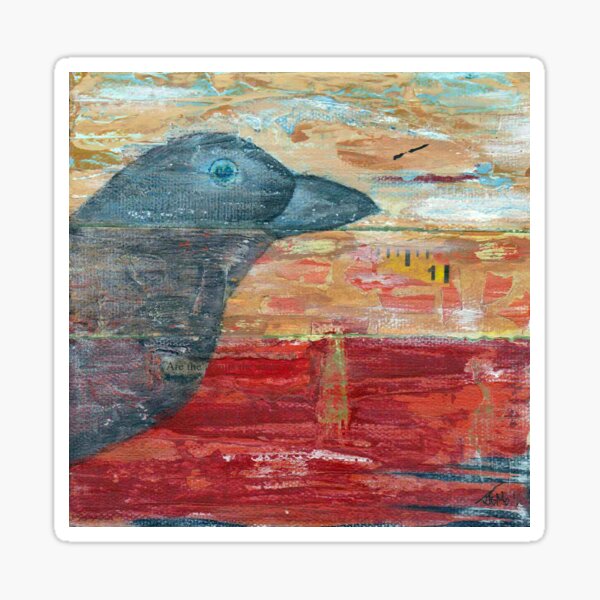 "Raven Shadow Mixed Media" Sticker for Sale by peaceofpistudio | Redbubble