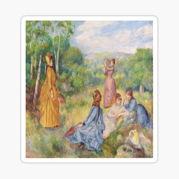 "Renoir Pierre Auguste jeunes filles jouant au volant" Sticker for Sale ...
