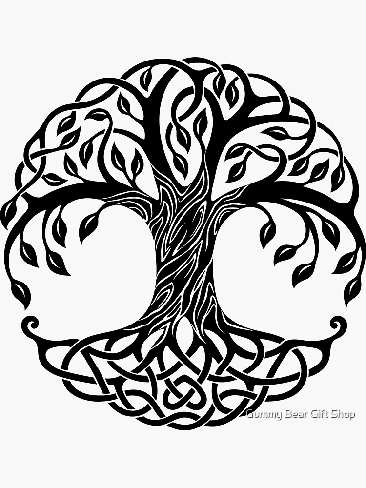"Wise Mystical Tree - Fantasy Artwork" Sticker for Sale by KingdomPen ...