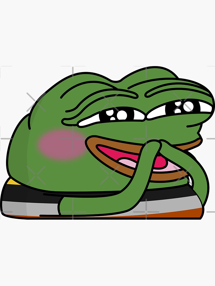 Pegatina «Laughing Peepo con camisa de color» de Zinex | Redbubble