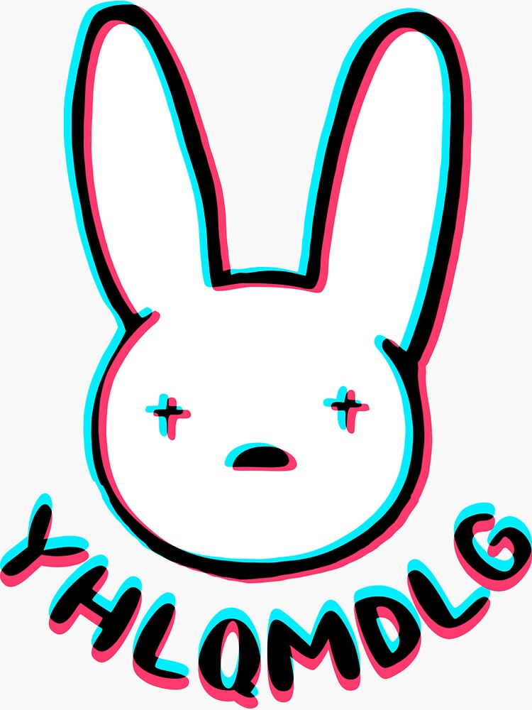 "YHLQMDLG Bad Bunny Glitch" Sticker for Sale by StudioSirenita | Redbubble