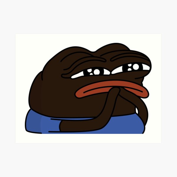 "Black Peepo Sad" Art Print for Sale by Zinex | Redbubble