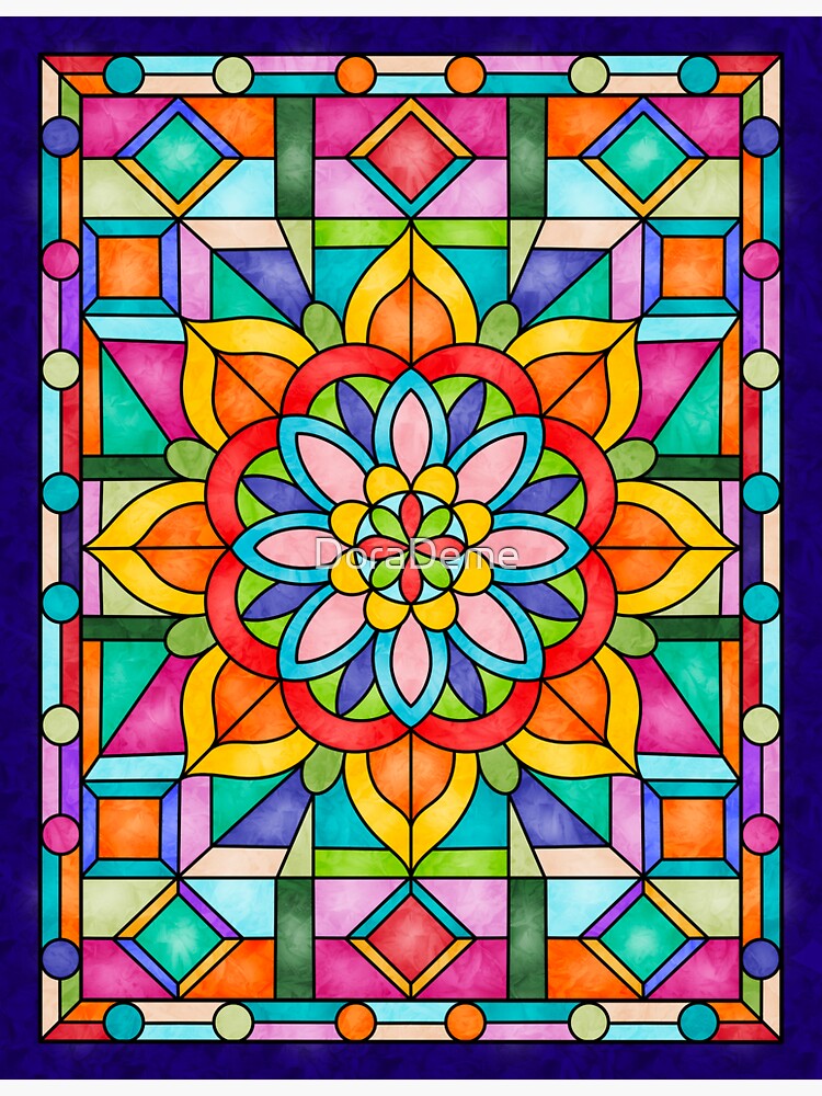 "Stained Glass Window" Sticker for Sale by DoraDeme | Redbubble