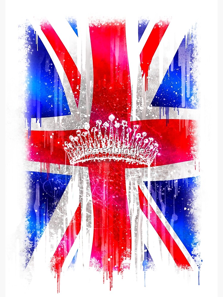 "Union Jack Crown Splatter Print" Poster for Sale by Pics-squiggles | Redbubble