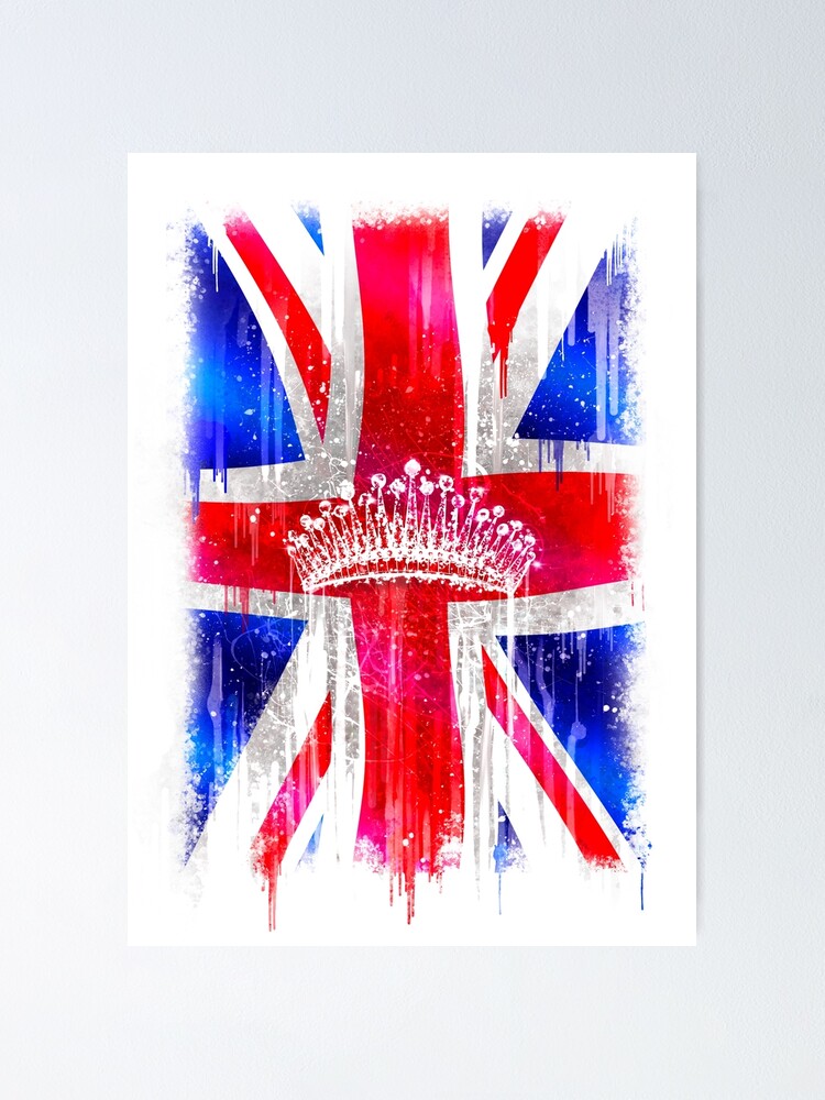 "Union Jack Crown Splatter Print" Poster for Sale by Pics-squiggles ...