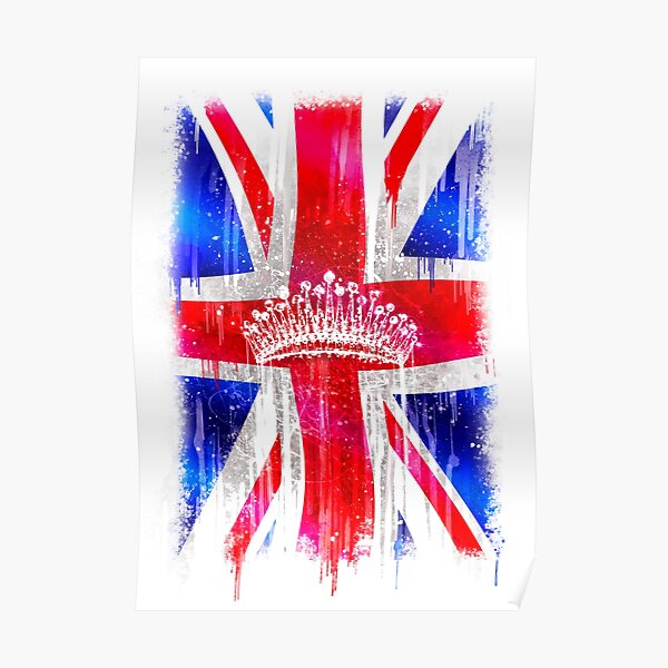 "Union Jack Crown Splatter Print" Poster for Sale by Pics-squiggles ...