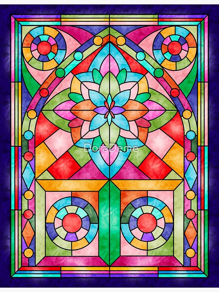 "Stained Glass Window" Sticker for Sale by DoraDeme | Redbubble