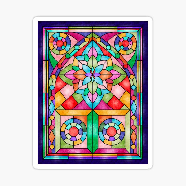 "Stained Glass Window" Sticker for Sale by DoraDeme | Redbubble