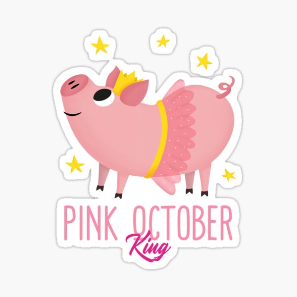 "Pink October King" Sticker for Sale by CreativeMindEra | Redbubble