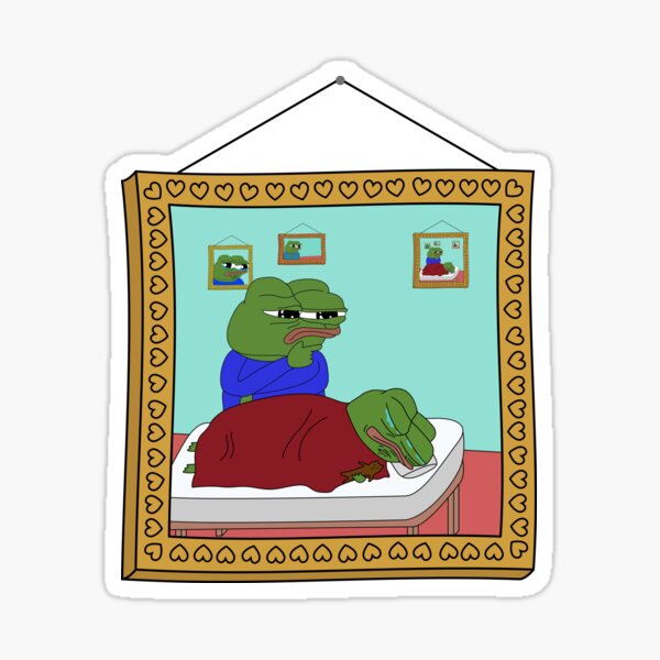 "Picture of Crying Peepo in bed" Sticker for Sale by Zinex | Redbubble