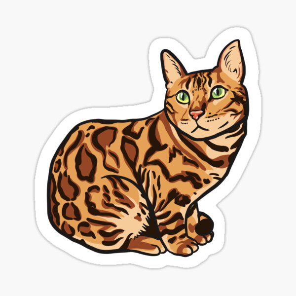 "Bengal cat" Sticker for Sale by jalidrew | Redbubble