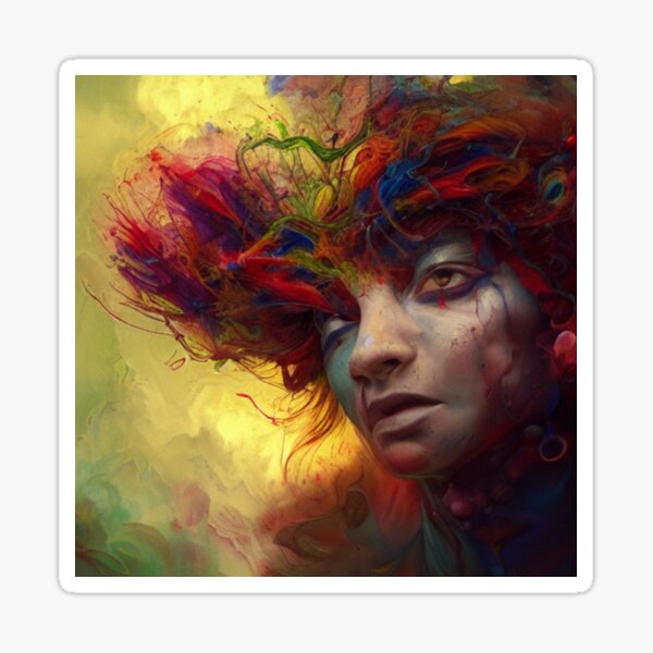 "Art Merchandise, Humans and the Environment, Defiance, man" Sticker ...