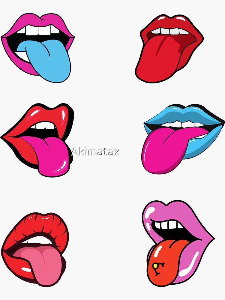 "Mouth with tongue" Sticker for Sale by Akimatax | Redbubble