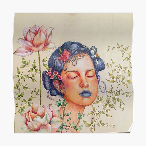 "embroidered girl" Poster for Sale by reyhanartstudio | Redbubble