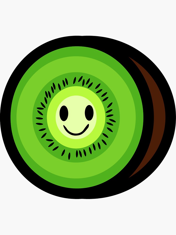 "Kiwi Smiling Face" Sticker for Sale by diversyard | Redbubble