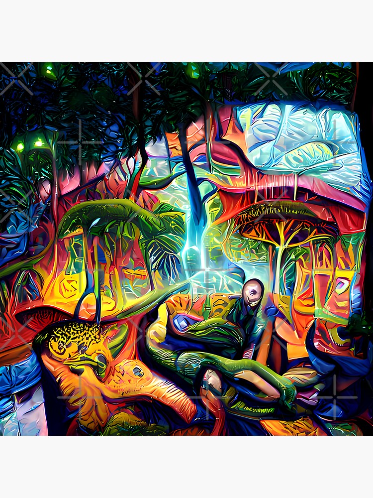 Pegatina «Amazone Jungle Psychedelic Collection #4 Mushrooms in the ...