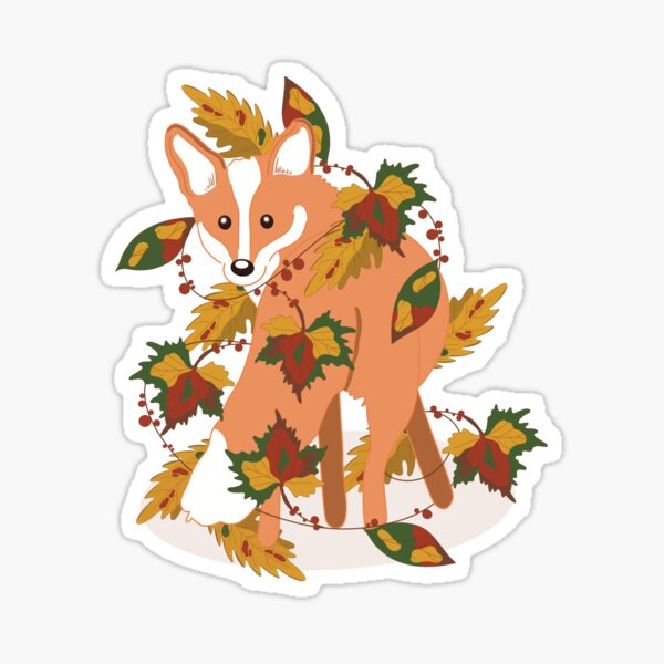 "Fall Autumnal Fox" Sticker for Sale by HayleyHalo | Redbubble