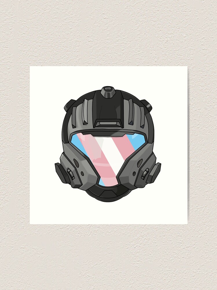"Halo CQB Helmet - Trans Pride Flag Visor Variant" Art Print for Sale ...